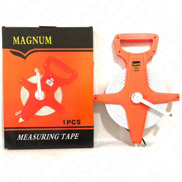 Magnum Meteran Tancap Tanah 100M 100 Meter Roll Gulungan Fiber Measure ...