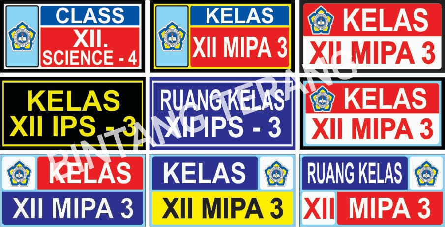 LABEL RUANG / KELAS TEMPEL - 15 (TANPA GANTUNGAN) | SIPLah