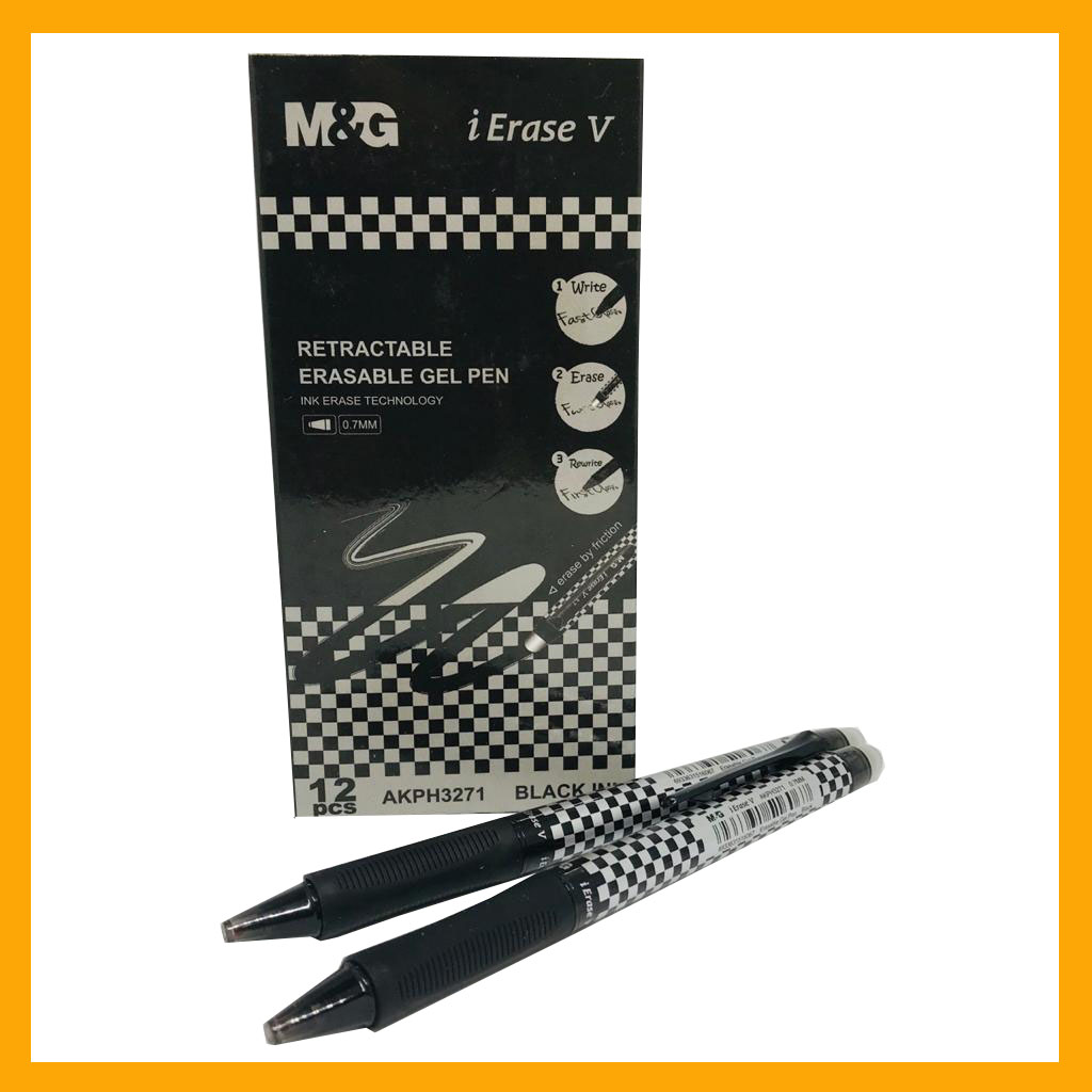 Retractable 0.7mm Eraseable Gel Pen Rubber Grip - Black/Blue | SIPLah