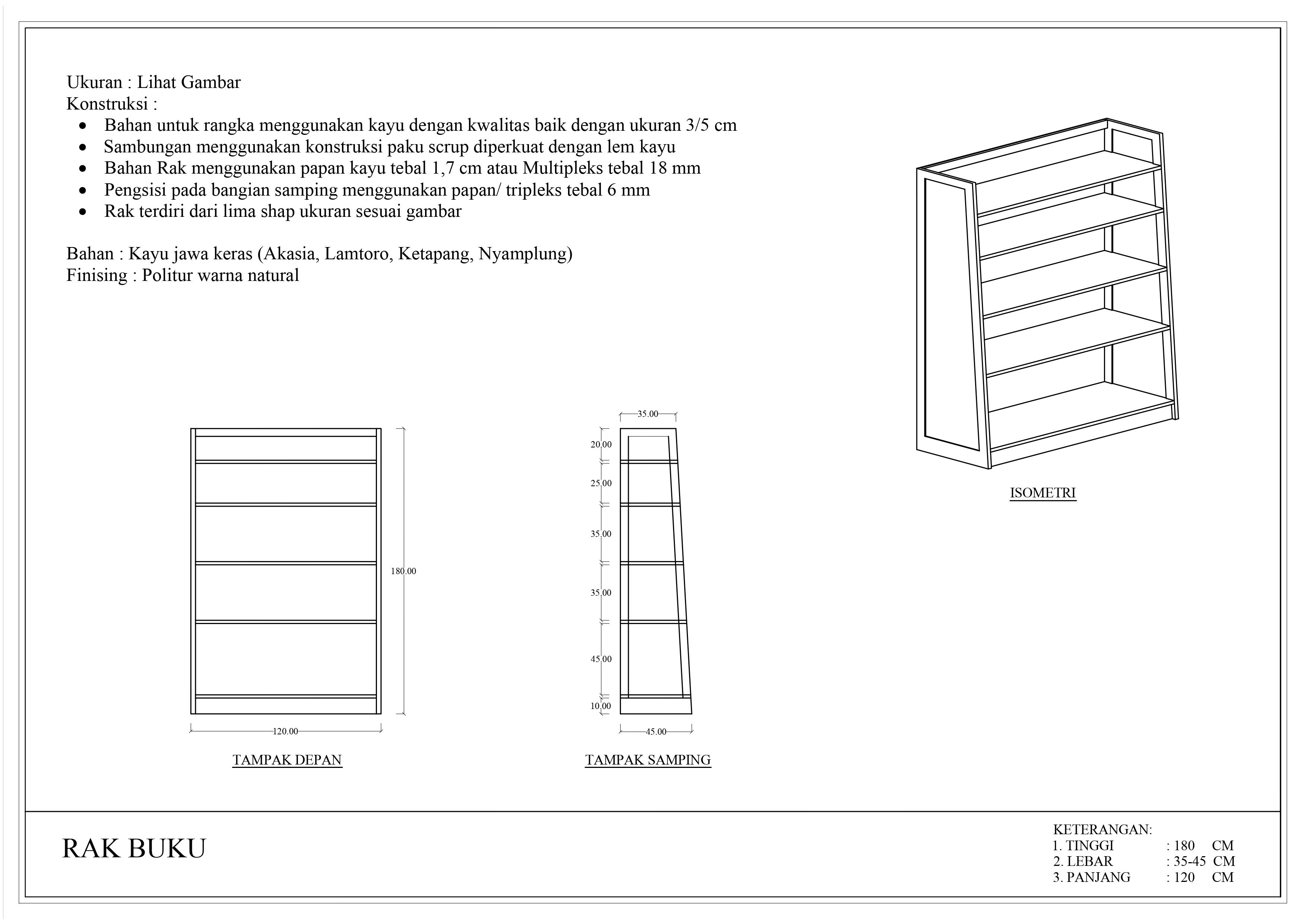 LEMARI RAK BUKU SATU MUKA | SIPLah
