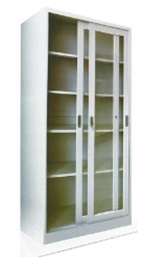 Lemari Besi Rione 5 Rak Pintu Geser Kaca | SIPLah