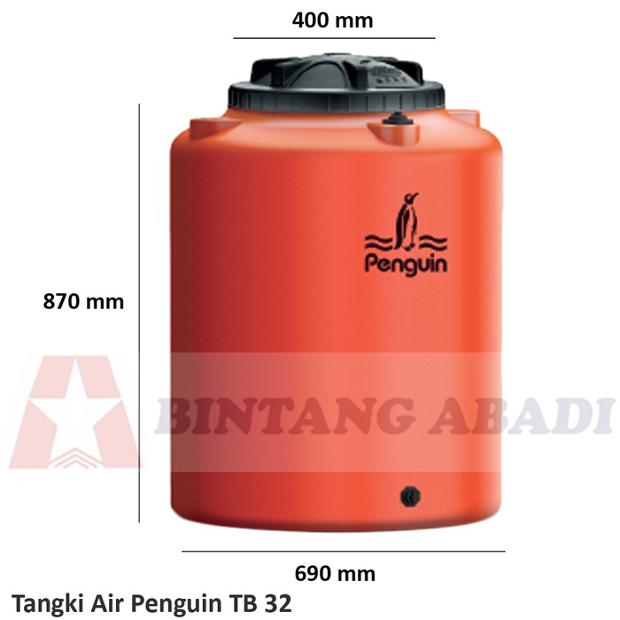 Penguin Tangki Air PVC 300 Liter TB 32 Toren Torn Tandon Water Tank ...